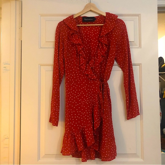 Realisation Par | Dresses | Realisation Par Alexandra Silk Red Wrap ...